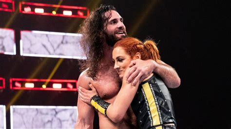 Becky Lynch Seth Rollins Pose With Wwe Title Belts In Risqu Photo Fellow Superstars React
