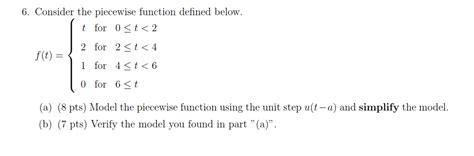 Solved Consider The Piecewise Function Defined Below Chegg