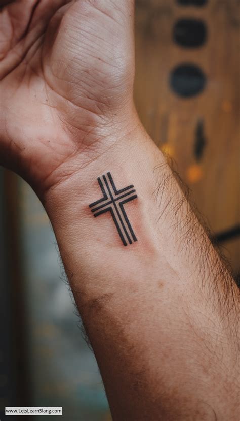 21 Stylish Striped Cross Wrist Tattoos For Men Small Yet Impactful Ink