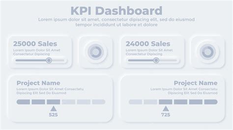 Premium Vector Neumorphic Kpi Dashboard And Graphical Chart Elements