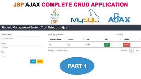 Jsp Ajax Complete Crud Application Tutorial Part 1 Step By Step Guide For Beginners Youtube