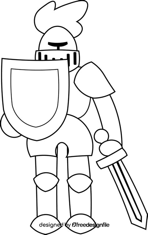 Warrior Knight Armour Black And White Clipart Free Download