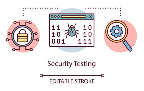 Security Testing Concept Icon Examine Computer Protection Idea Thin