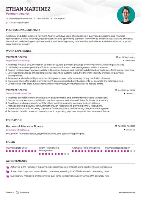 10 Payment Analyst Resume Samples And Templates For 2025
