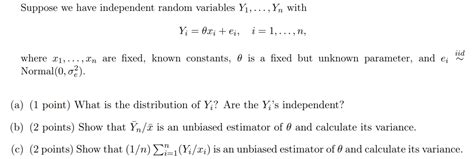 solved suppose we have independent random variables y1 … yn