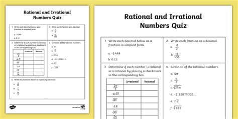 Eighth Grade Identifying Rational And Irrational Numbers Mystery