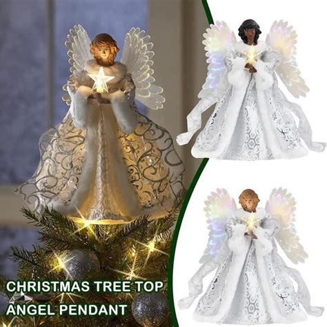Topper De Sapin De Noël 25cm Ange De Pointe De Sapin De Noël En Resin