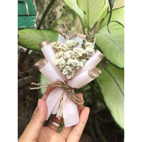 Jual Buket Bunga Kecil Rustic Buket Mini Buket Bunga Kecil Kering Buket Edelweis Shopee