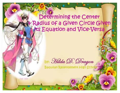 Center Radius Form Of The Equation Of A Circlepptx