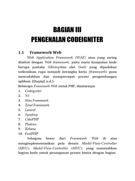 Bagian Iii Pengenalan Codeigniter Pdf