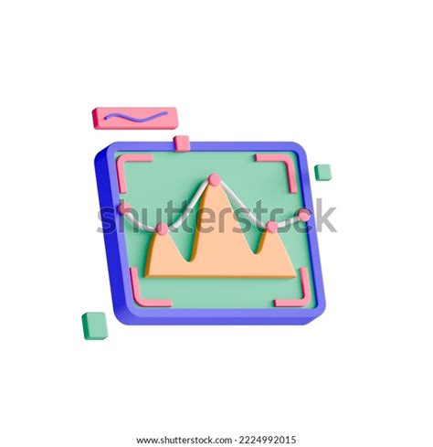 3d Illustration Line Graph Analysis Report Stock Illustration