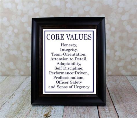 Core Values Sign Diy Printable File