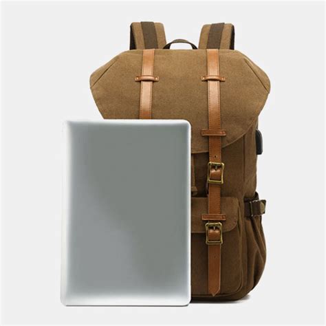 High Capacity Travel Laptop Canvas Backpack —