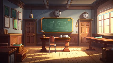 Classroom Podium Background Platform Chair Clock Background Image
