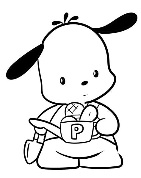 포차코 색칠 페이지 산리오캐릭터즈 포차코 롤