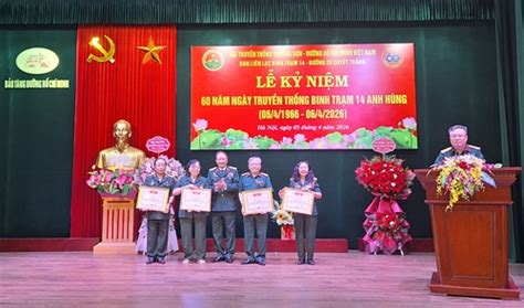 Lễ Kỉ Niệm 60 Năm Ngày Thành Lập Binh Trạm 14 Anh Hùng