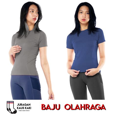 Jual Baju Atasan Yoga Wanita Lengan Pendek Polos Kaos Olahraga Senam Gym Shopee Indonesia