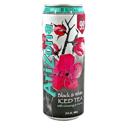 Arizona Black And White Tea 23 Oz Can Pack Of 24 Balanced Blend