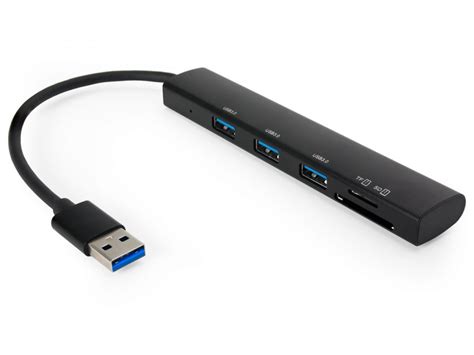 Slim Aluminium Usb Hub Usb Type A Interface 3x Usb 30 Card Reader