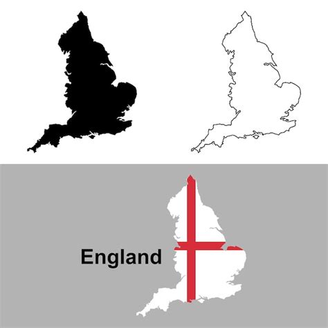 Alto Detalhe Do Vetor De Mapa Da Inglaterra Vetor Premium