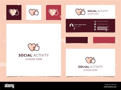 Social Activity Logo Design With Editable Slogan Branding Book And Business Card Template Stock