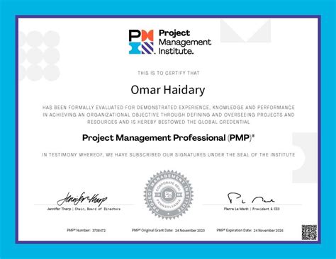 Omar Haidary On Linkedin New Achievement 😎 Proud To Be A Pmp Project