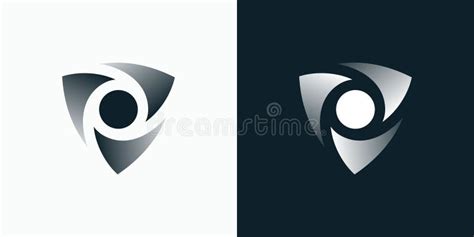 Shield Shape Vector Logo Design With Three Dimensional Illusion Swirl