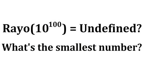 Rayos Number Undefined Whats The Smallest Number Youtube