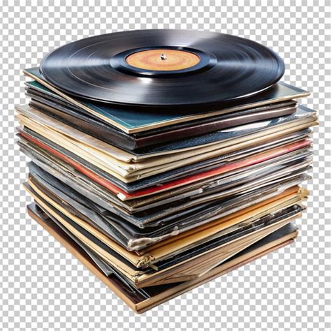 A Stack Of Old Vinyl Records Premium Ai Generated Psd