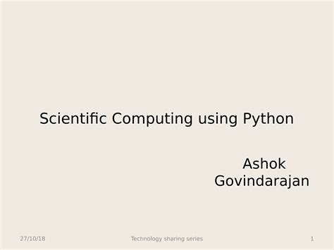 Sci Computing Using Python Ppt