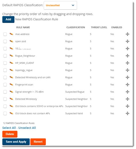 Viewing And Configuring RAPIDS Rules