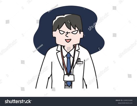 Illustration Male Doctor Plotting Evil Stock Vector Royalty Free