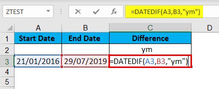 Datedif In Excel Formula Example How To Use Datedif Function