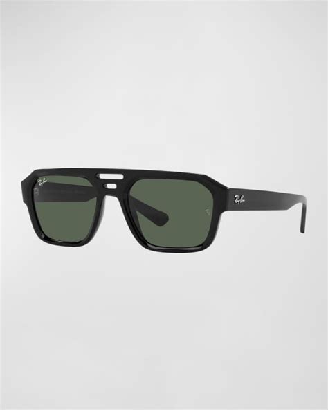 Prada Mens Geometric Rectangle Acetate Sunglasses Neiman Marcus