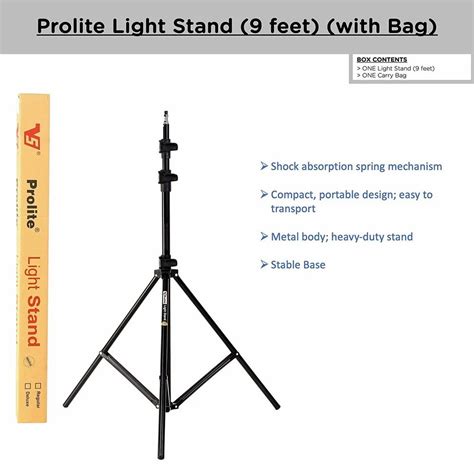 Prolite Heavy Duty Light Stand 9 Feet For Ring Light Flash At ₹ 594piece Stage Lights