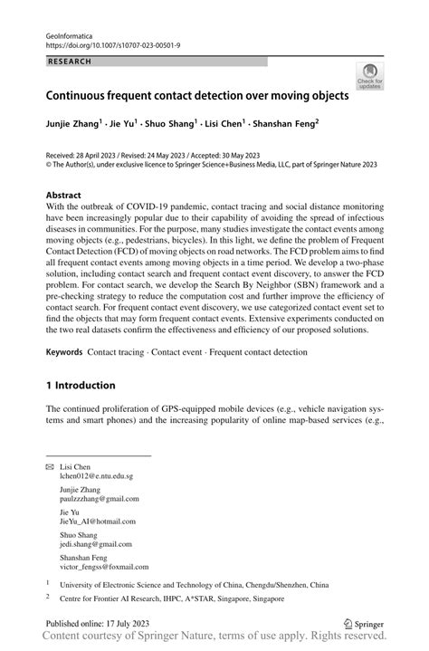 Continuous Frequent Contact Detection Over Moving Objects