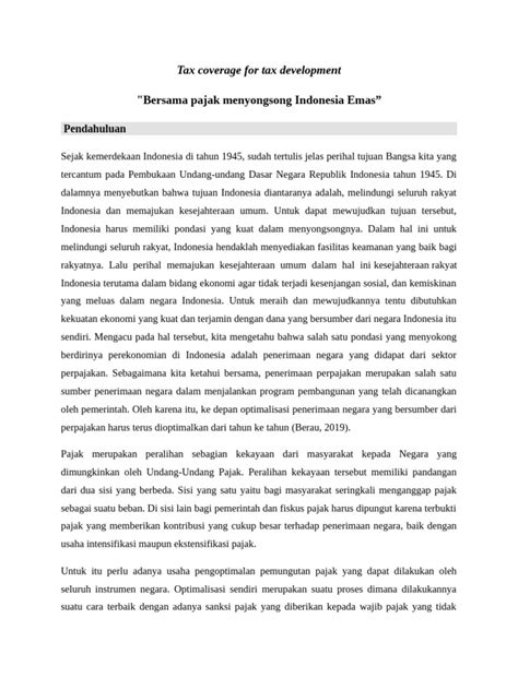 Tax Coverage For Tax Development Pdf