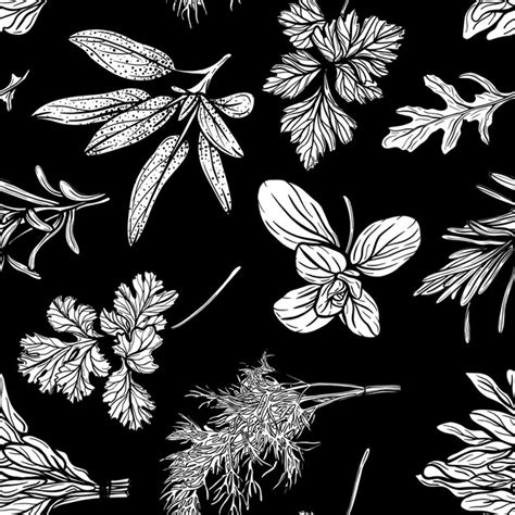 Premium Photo Italian Herbs Seamless Pattern Provencal Condiments And