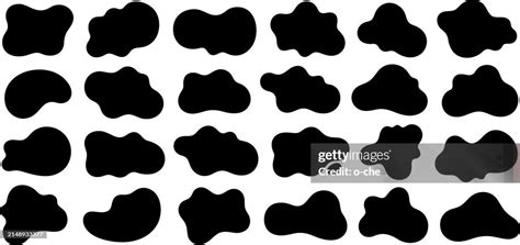 Abstract Organic Blobs Rounded Irregular Shapes Pattern Of Random Fluid Forms Black Silhouettes