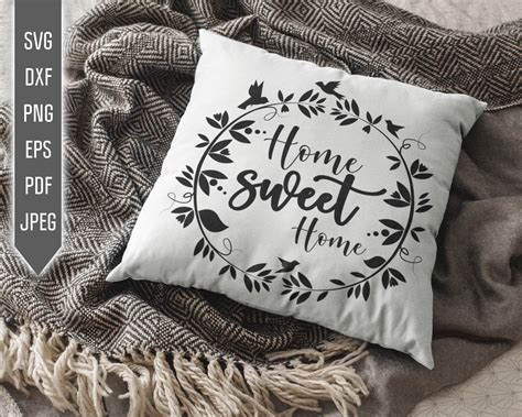 Home Sweet Home Wreath Svg Farmhouse Welcome Sign Digital Download