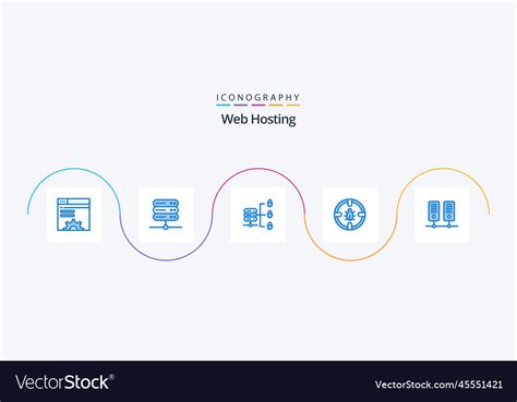 Web Hosting Blue Icon Pack Including Server Vector Image