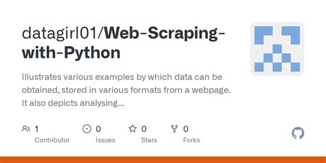 GitHub Datagirl Web Scraping With Python Illustrates Various Examples By Which Data Can Be