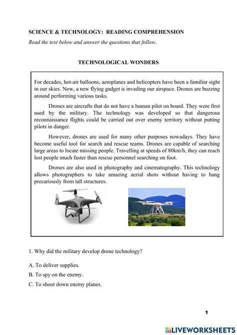 Science And Technology Exercise Live Worksheets Worksheets Library