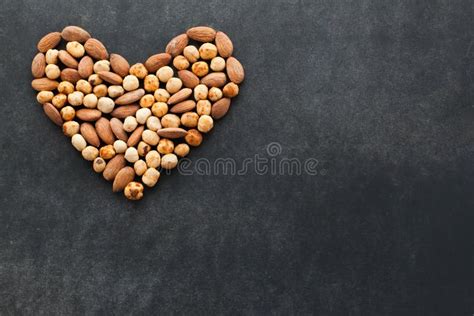 Assortment Of Nuts In A Heart Shape Stock Image Image Of Assortment