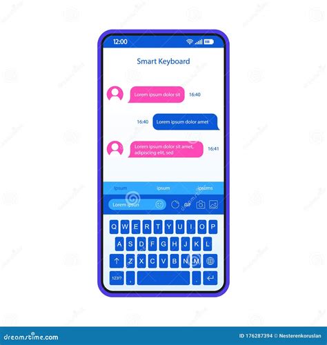 keyboard for smartphone alphabet on keypad for mobile ui with qwerty