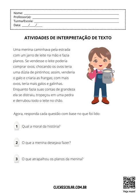 Atividades De Interpretação De Texto Para 6º Ano