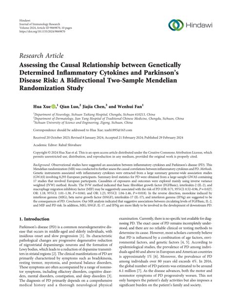 Pdf Assessing The Causal Relationship Between Genetically Determined Inflammatory Cytokines
