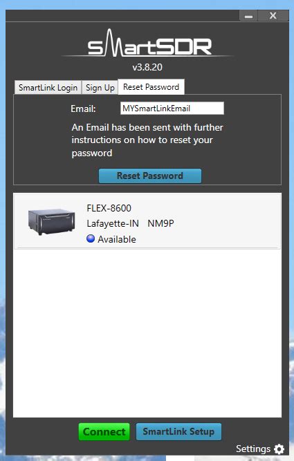 Managing Your SmartLink Account And Password FlexRadio