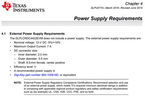 DLPLCRDC4422EVM Polarization And Plug Definition Of 12V Power Supply DLP Products Forum DLP