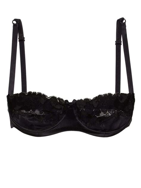 Dolce And Gabbana Lace Detail Balconette Bra Black Editorialist